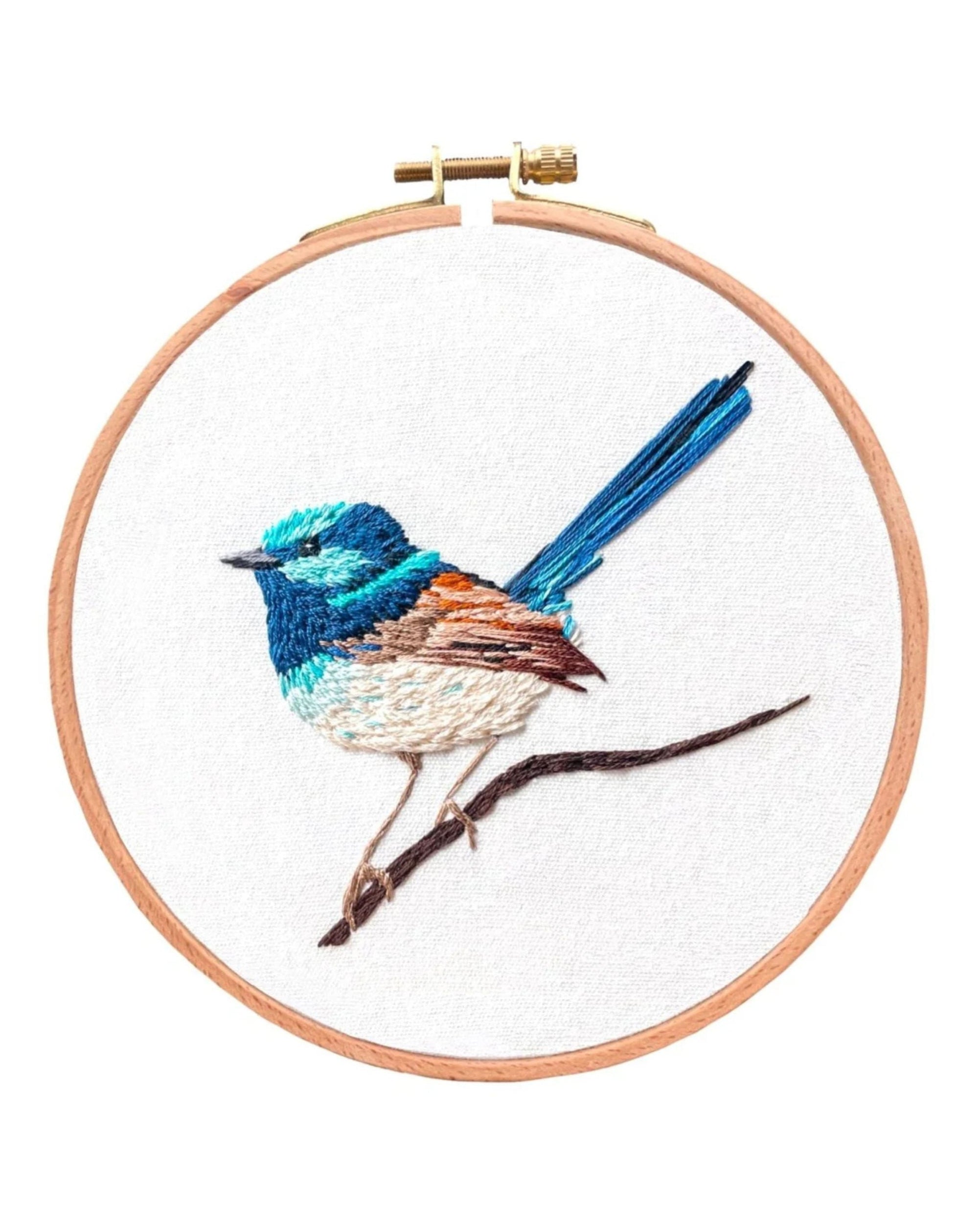 Blue Wren Embroidery Kit (6")